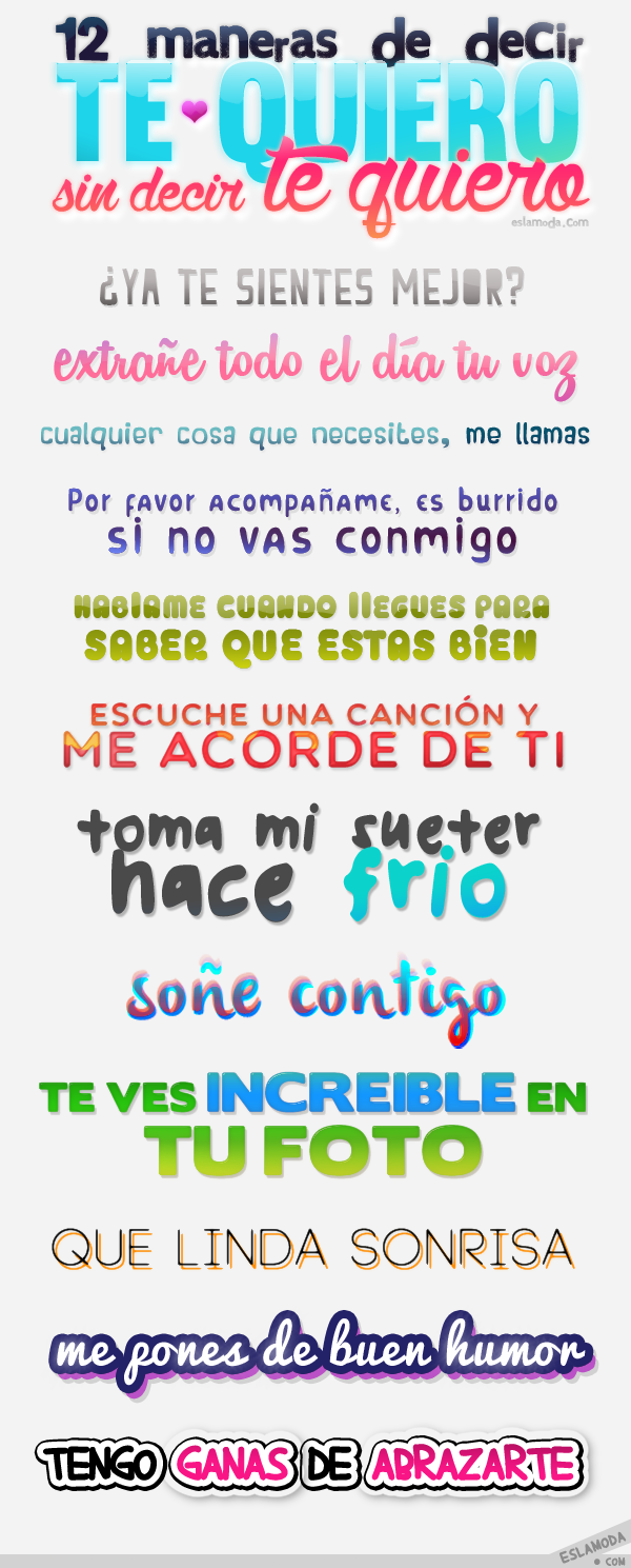 12 Maneras de decir “Te Quiero” sin decir “Te Quiero” | Es la Moda 12 Maneras de decir “Te Quiero” sin decir “Te Quiero” | Es la Moda