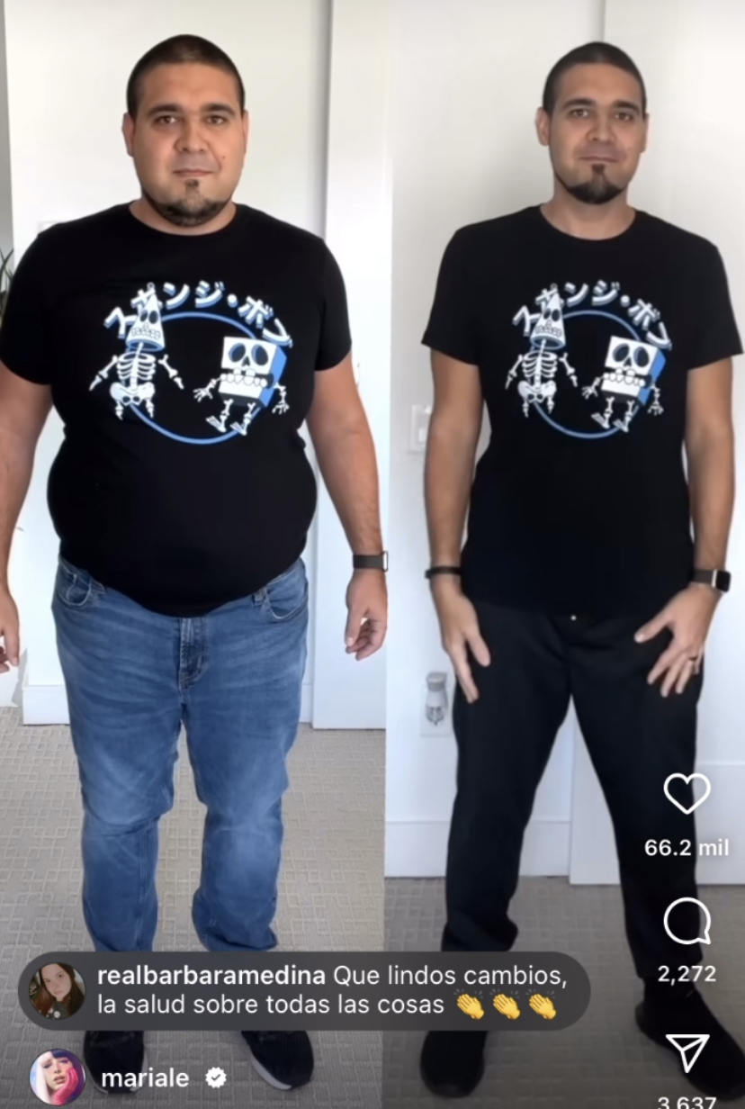 Mariale muestra la increíble pérdida de peso de su esposo | Es la Moda